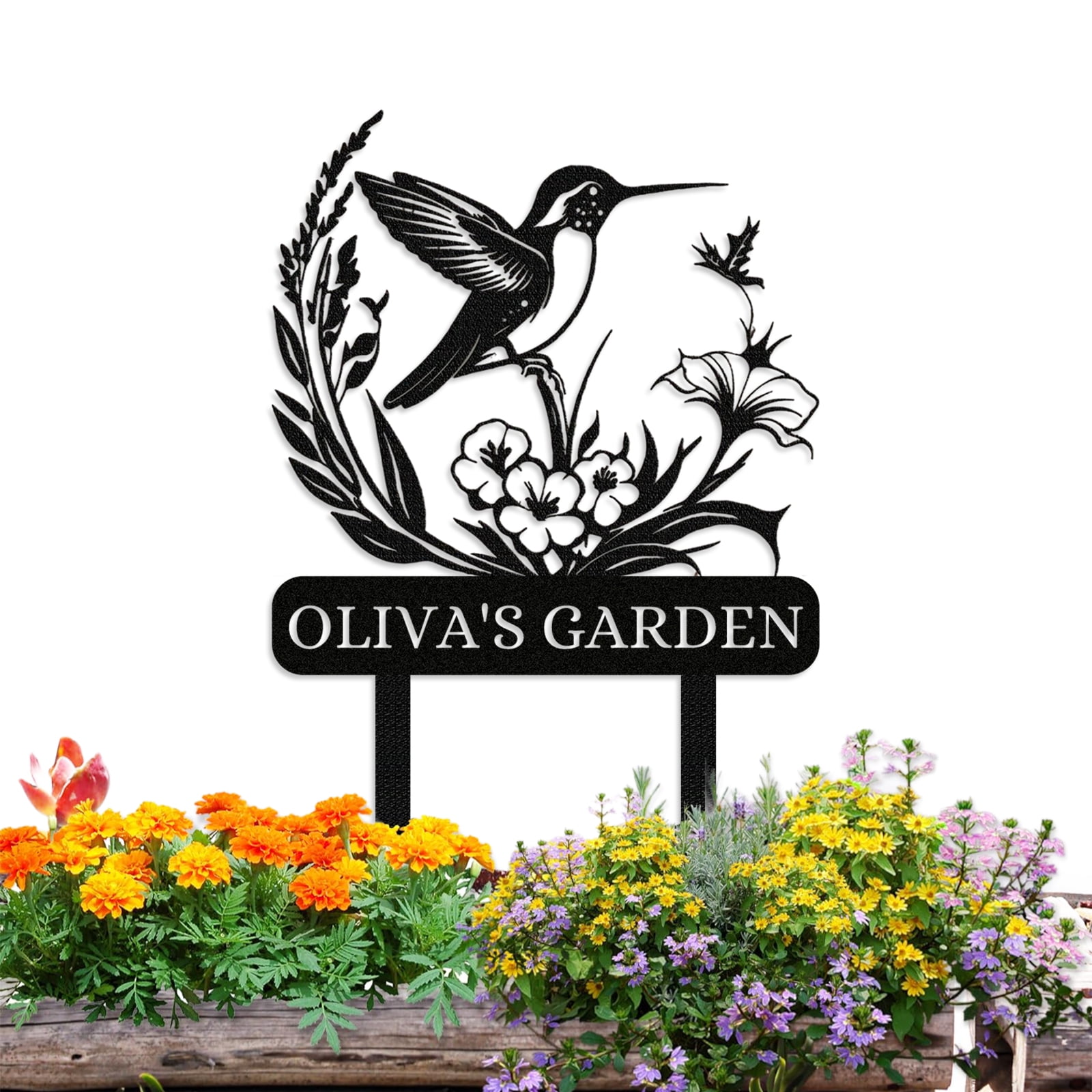 KAINSY Personalized Garden Signs | Custom Bird Garden Stake Metal Sign ...