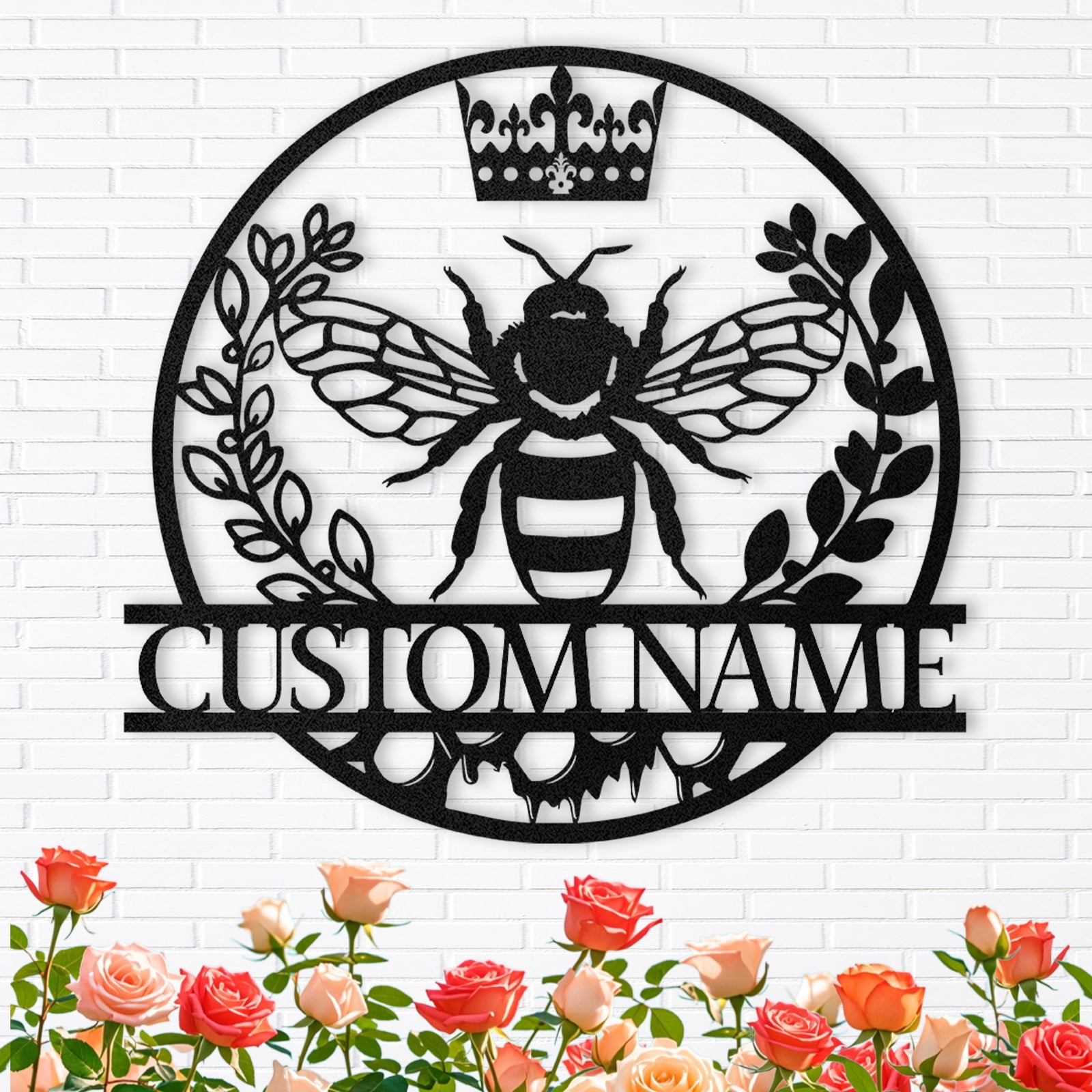 KAINSY Personalized Honey Bee Metal Wall Art, Custom Metal Honey Bee ...