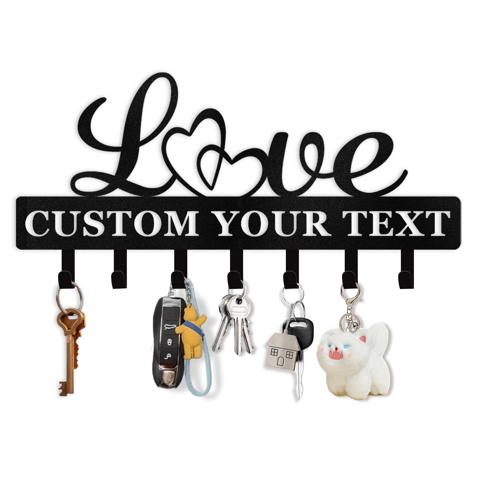 KAINSY Personalized Key Holder for Wall - Key Holder Wall Mount with ...