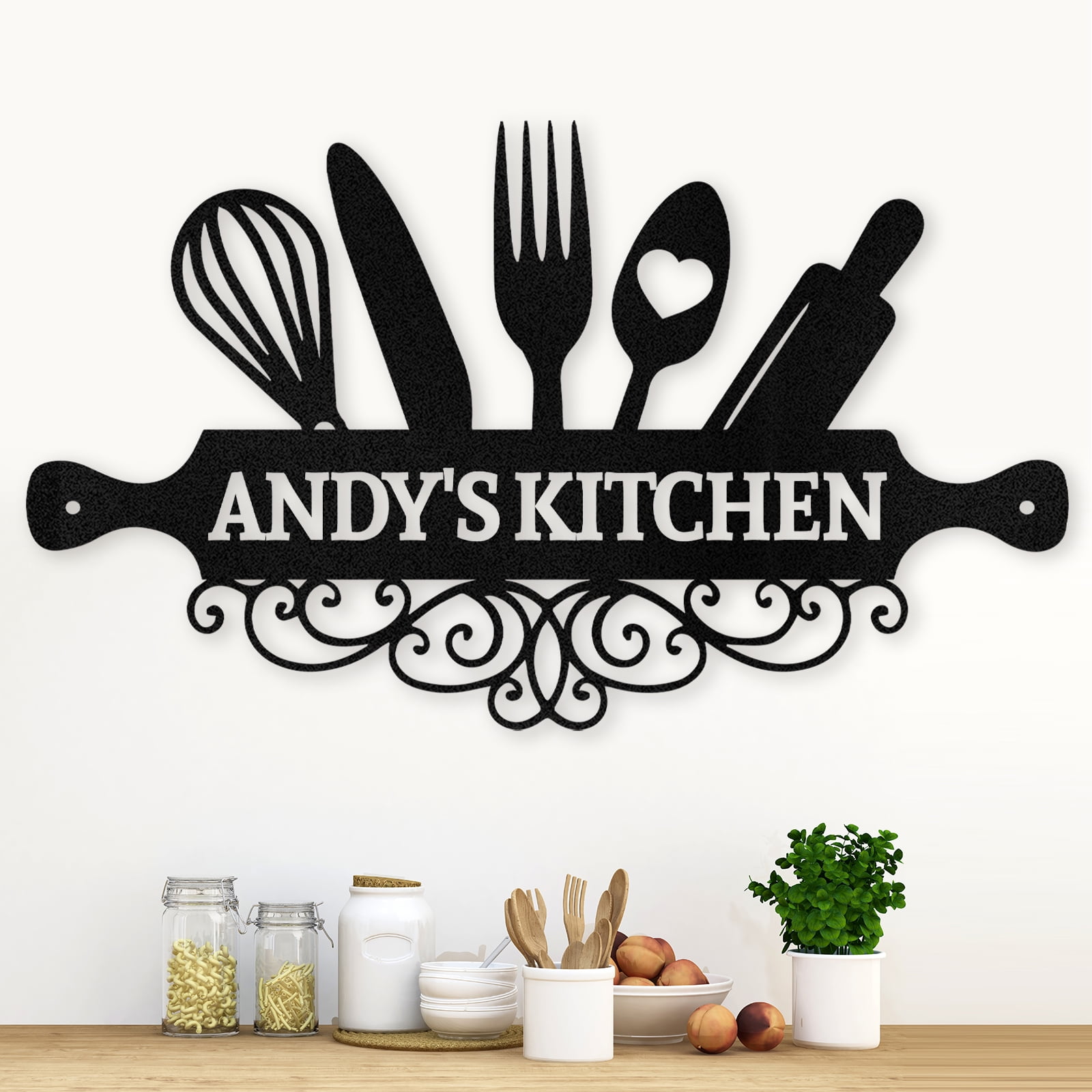 KAINSY Personalized Kitchen Metal Sign - Kitchen Signs Wall Decor ...