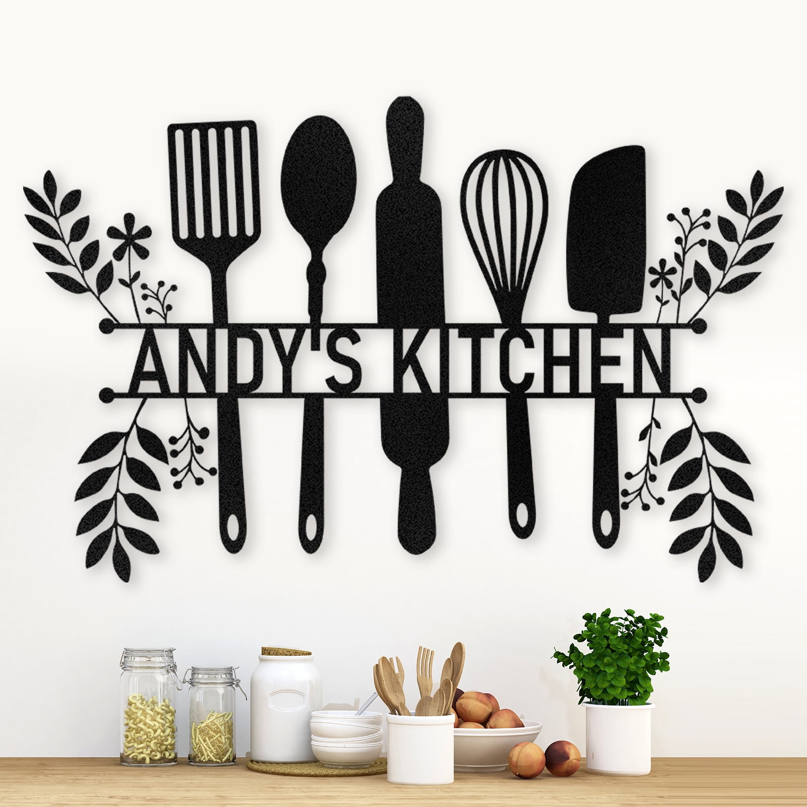 KAINSY Personalized Kitchen Metal Signs - Metal Rustic Kitchen Decor ...