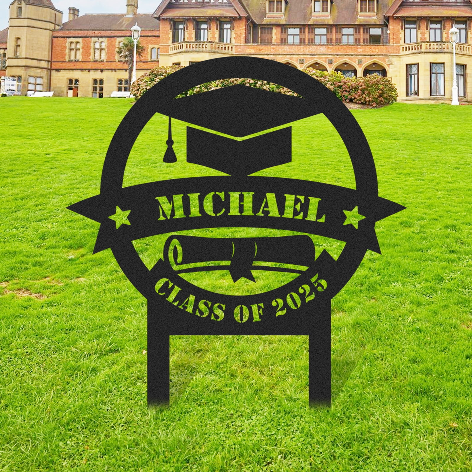 KAINSY Personalized Metal Graduation Yard Sign 2025, Custom Metal Name ...