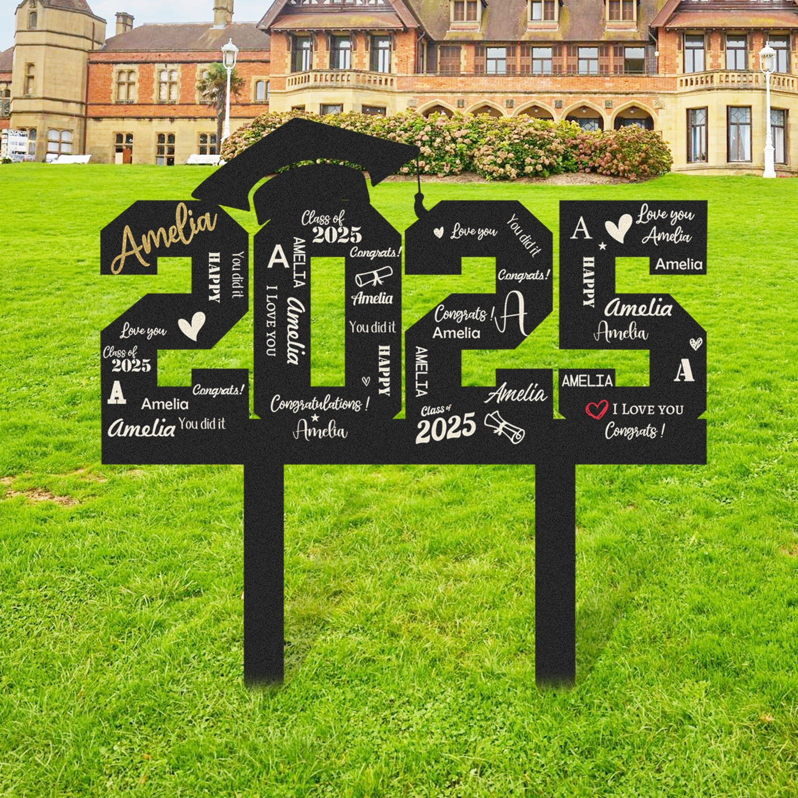KAINSY Personalized Metal Graduation Yard Sign 2025, Customized Metal ...