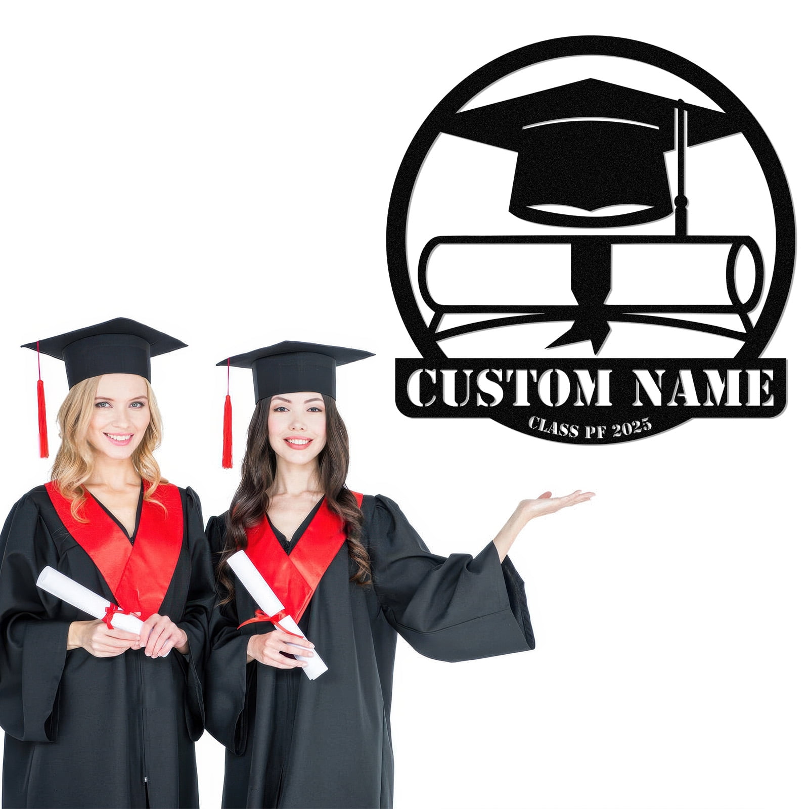 KAINSY Personalized Name Graduation Gifts, Graduation Metal Signs ...
