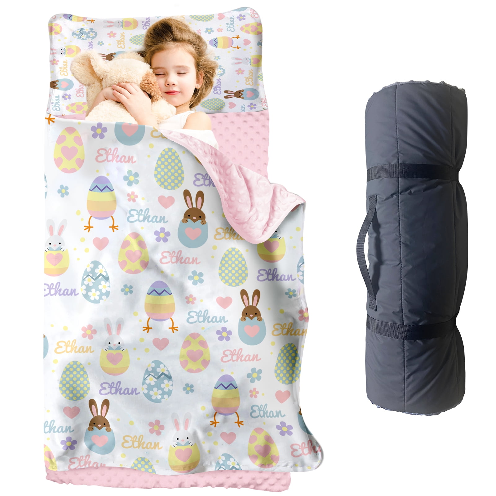 KAINSY Personalized Nap Mats for Preschool Girls, Custom Name Nap Mat ...