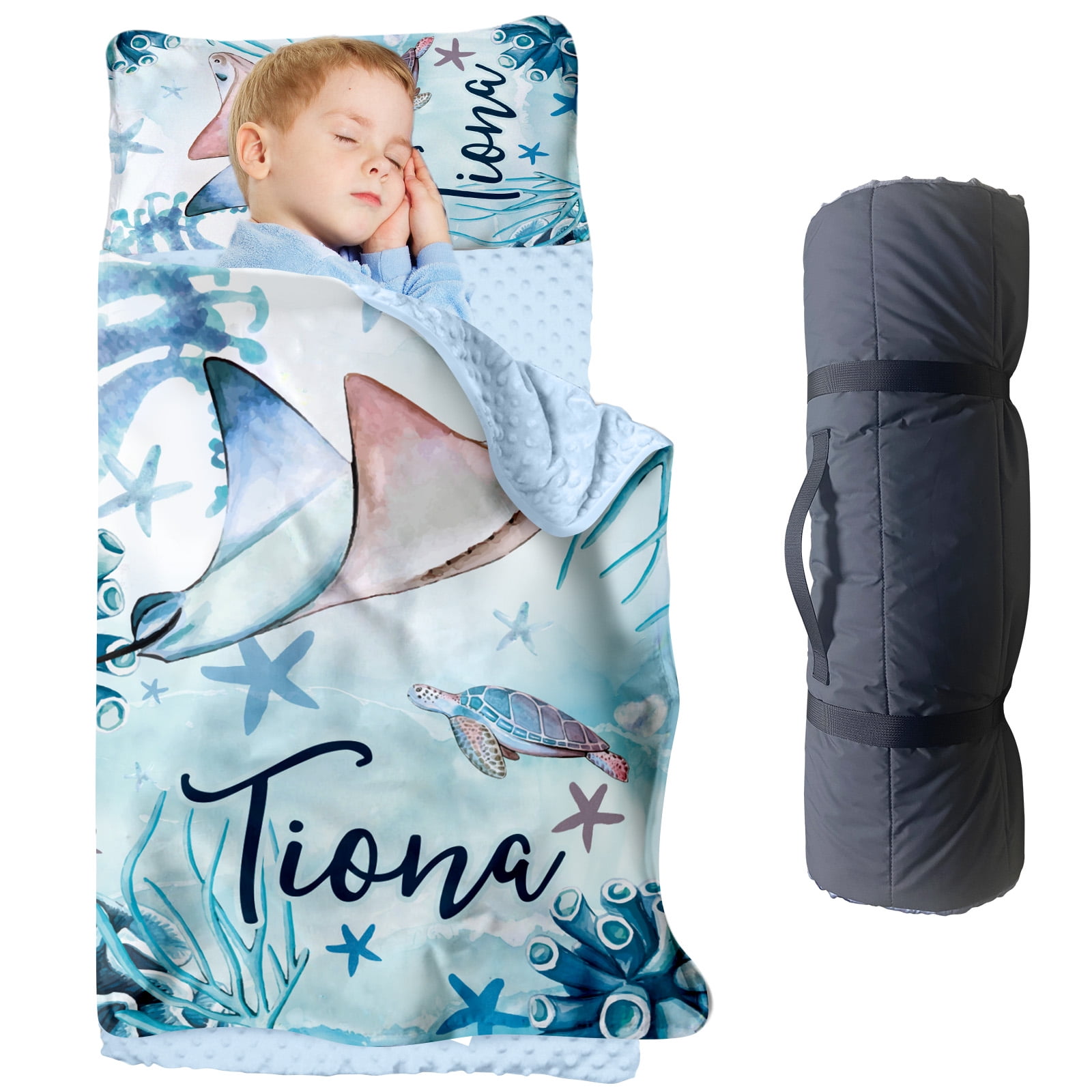 KAINSY Personalized Ocean Adventure Toddler Nap Mat - Custom Name ...