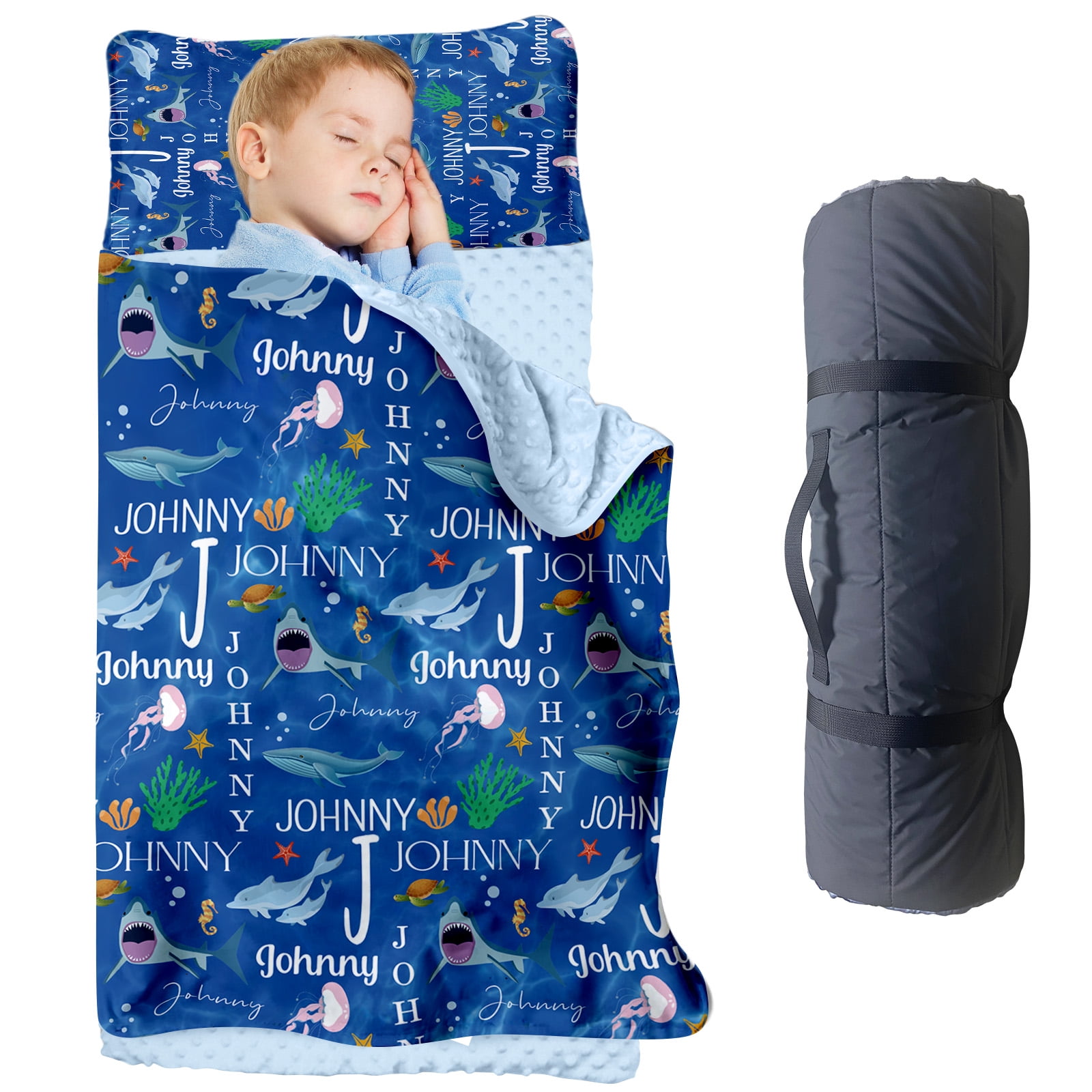 KAINSY Personalized Ocean Explorer Toddler Nap Mat - Custom Name ...