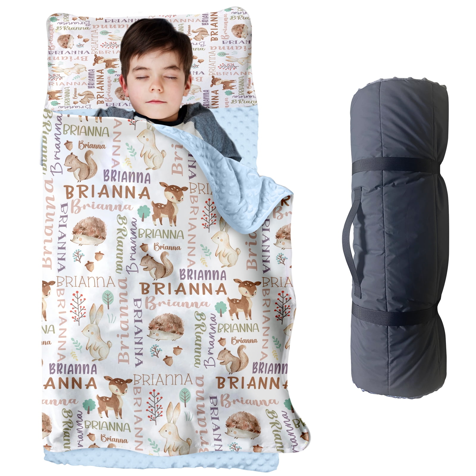 KAINSY Personalized Toddler Nap Mat with Custom Name - Animal Theme ...
