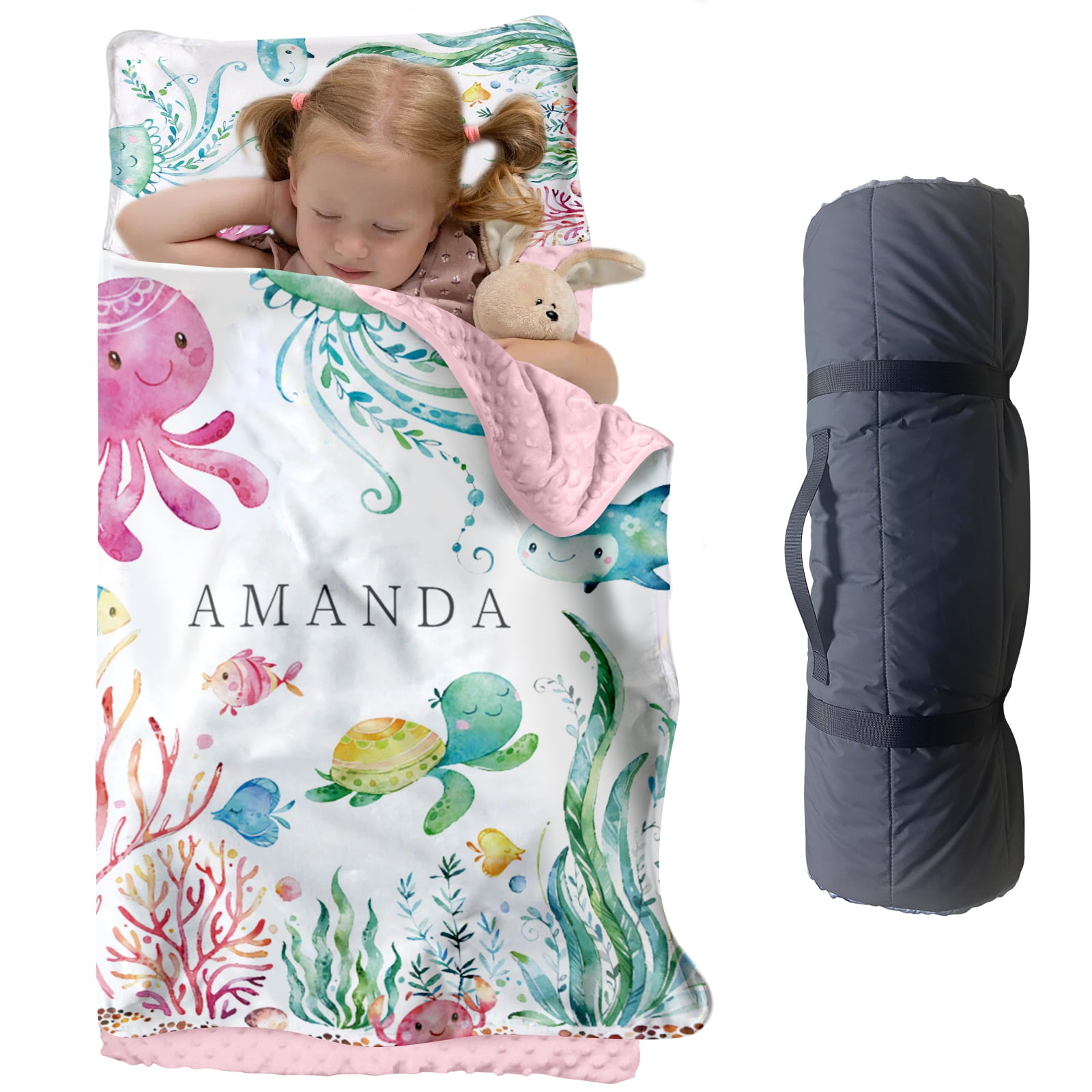 KAINSY Personalized Toddler Nap Mat, Ocean Adventure Theme with ...