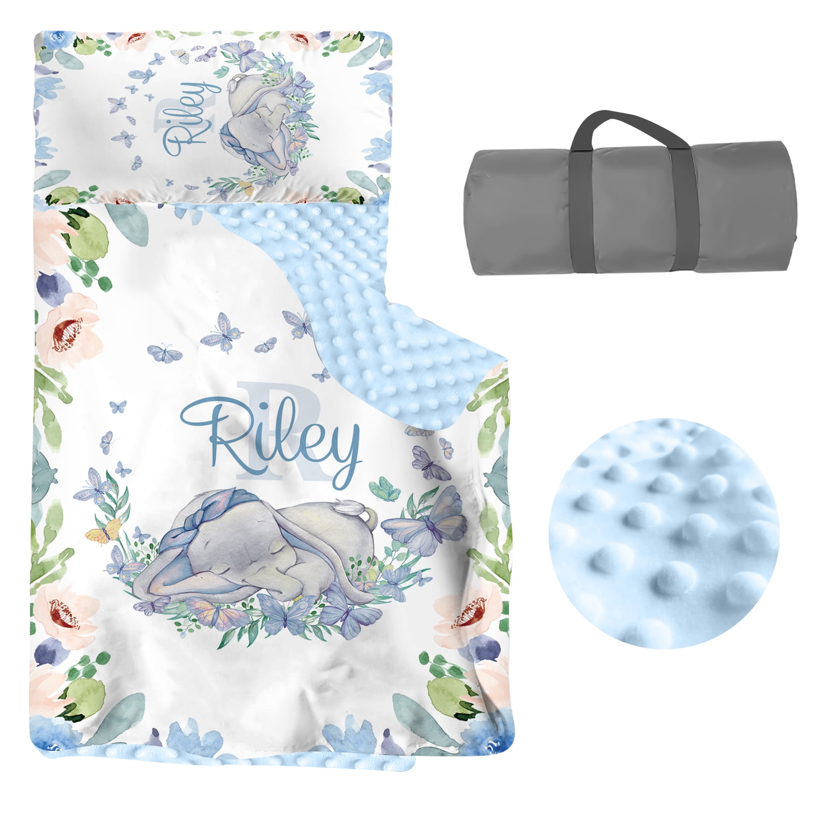 KAINSY Personalized Toddler Nap Mat with Pillow and Blanket, Custom ...