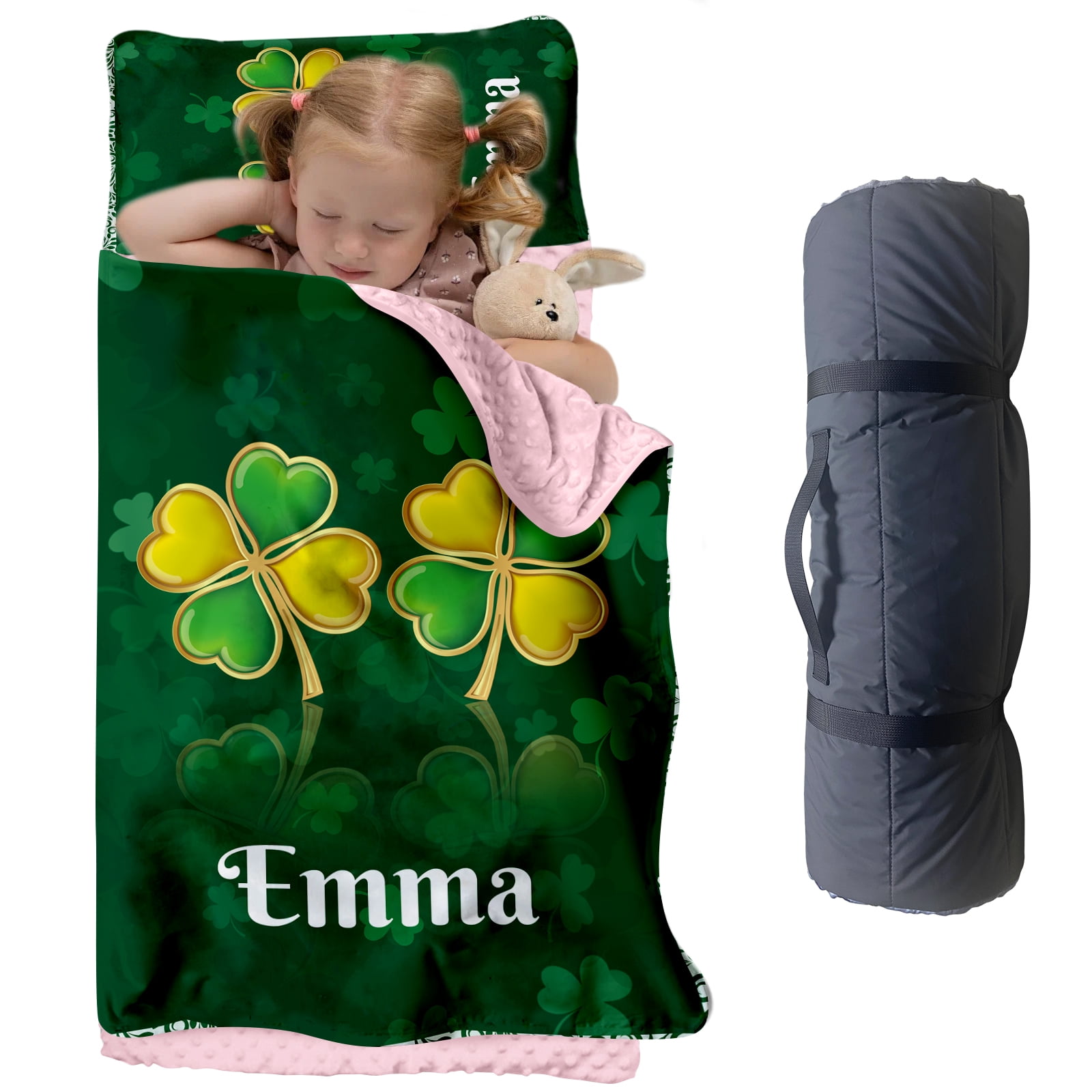 KAINSY Personalized Toddler Nap Mat, Plant Theme with Clover, Custom ...