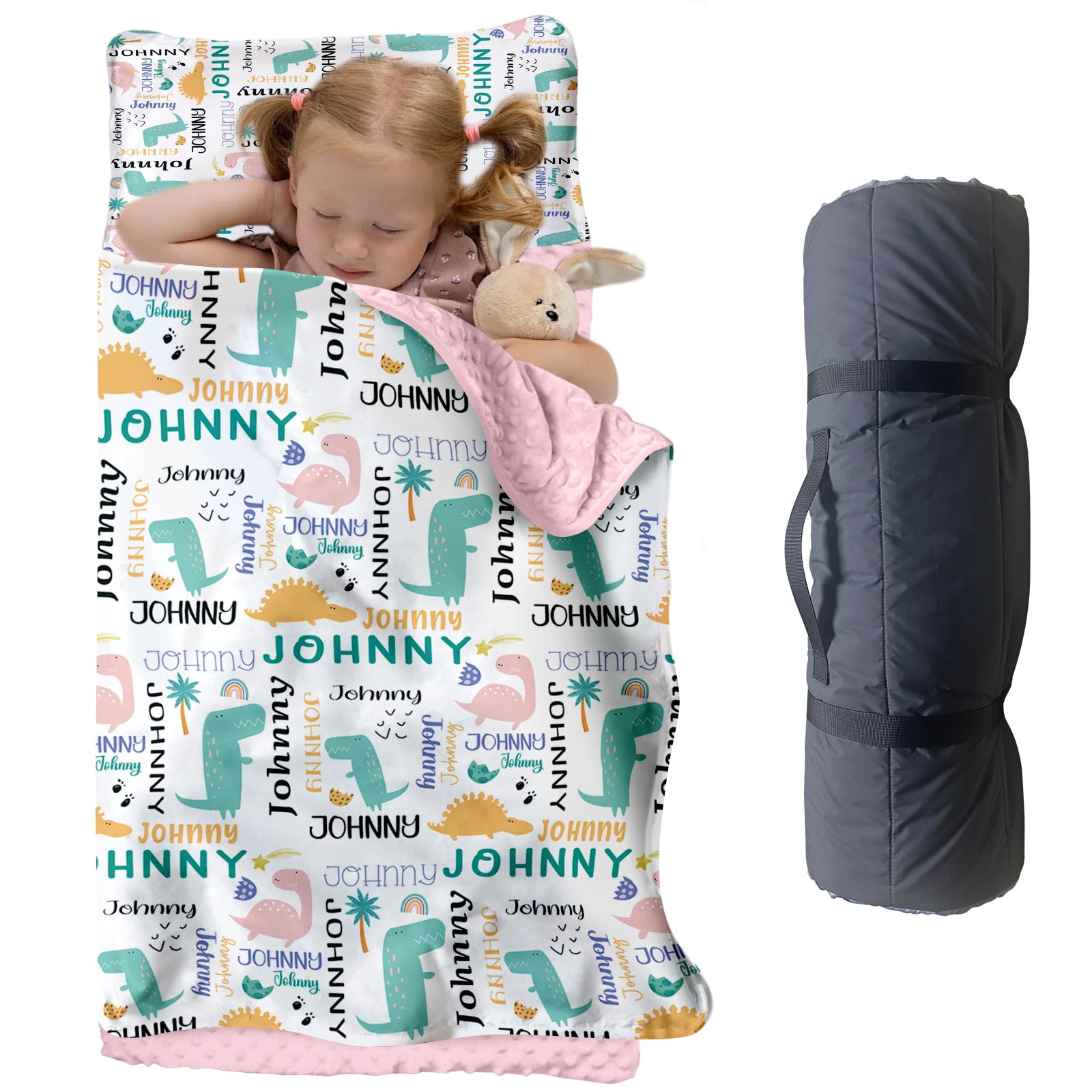 KAINSY Personalized Toddler Nap Mat, Sleeping Bag Blanket for Preschool ...