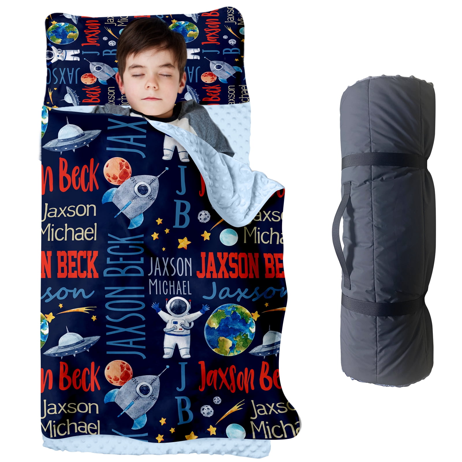 KAINSY Personalized Toddler Nap Mat With Universe Theme - Custom Name ...