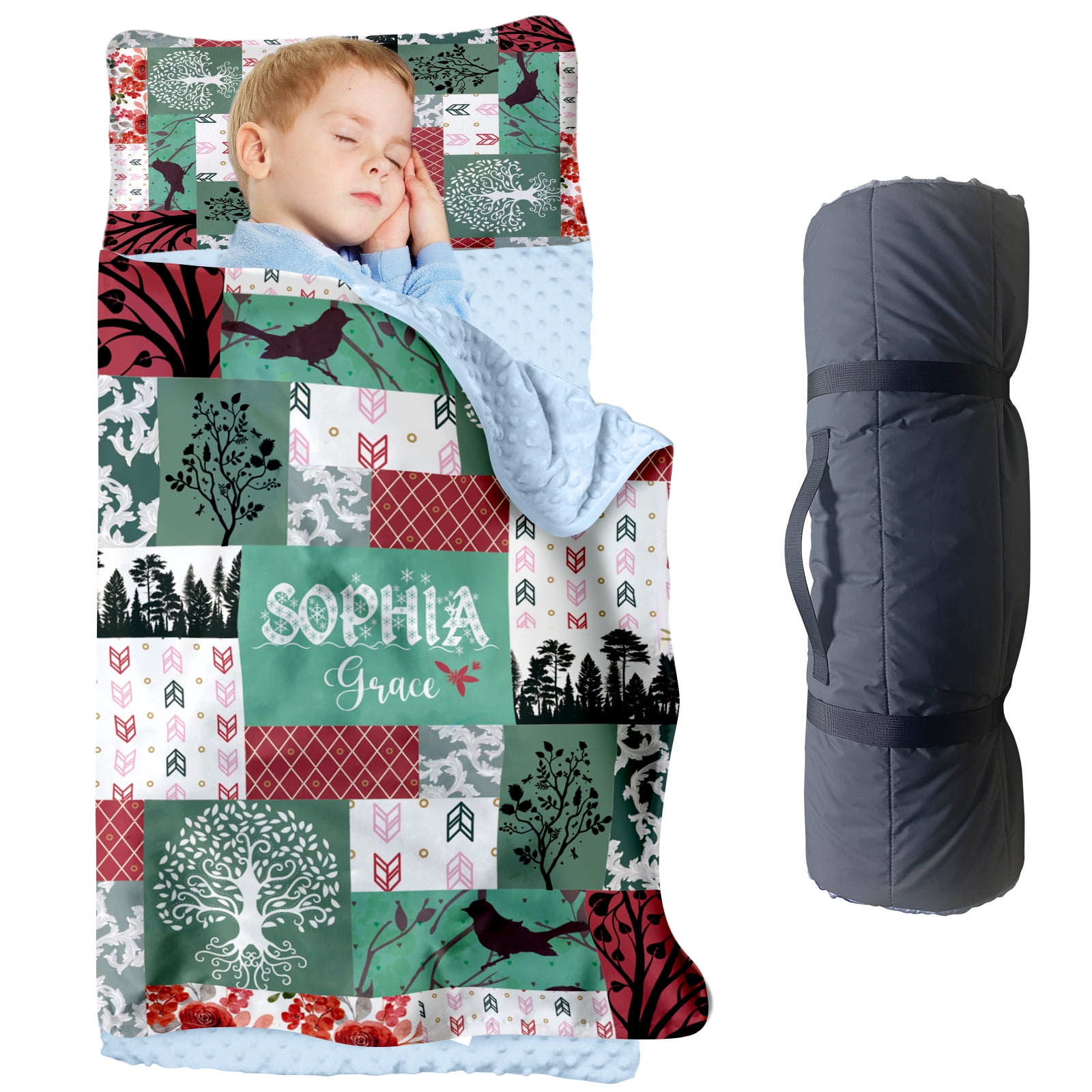 KAINSY Personalized Woodland Adventure Slumber Bag - Custom Name Forest ...