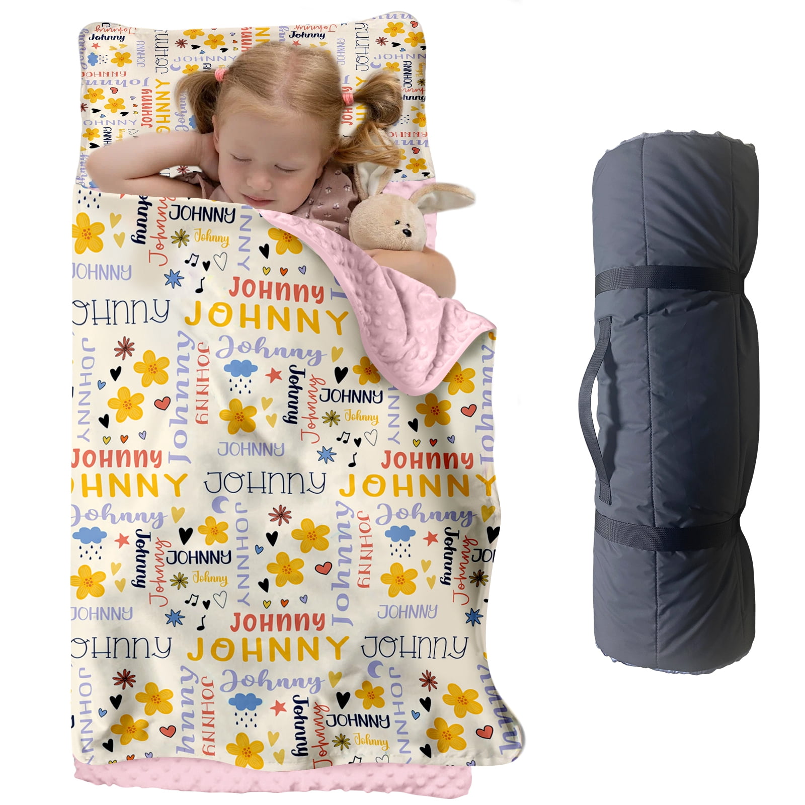 KAINSY Plant Theme Toddler Nap Mat, Custom All-in-One Sleeping Bag ...