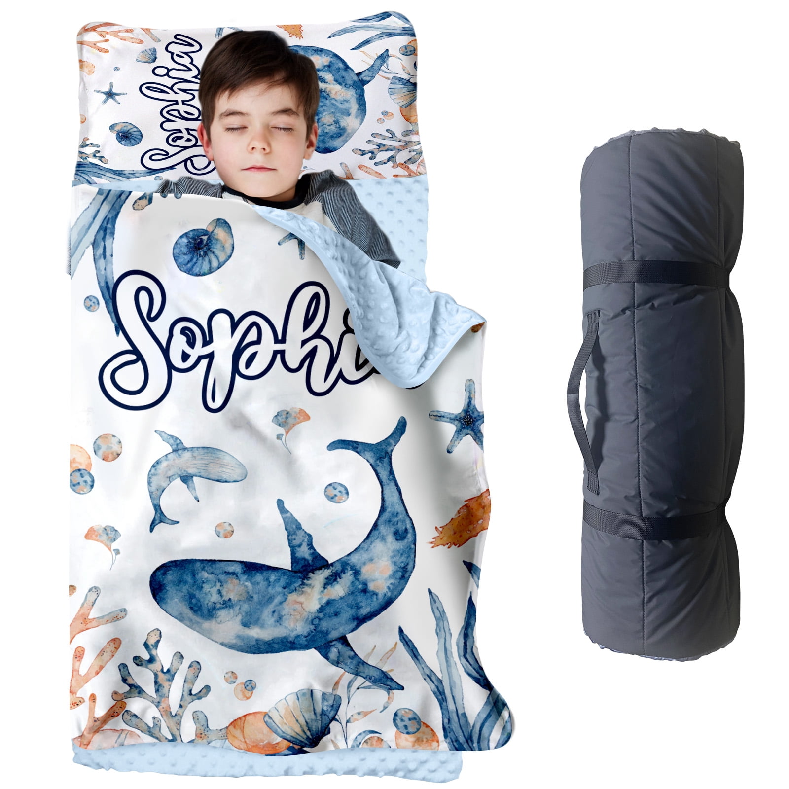 KAINSY Toddler Nap Mat, Custom Name Dolphin Series Nap Mats for Daycare ...