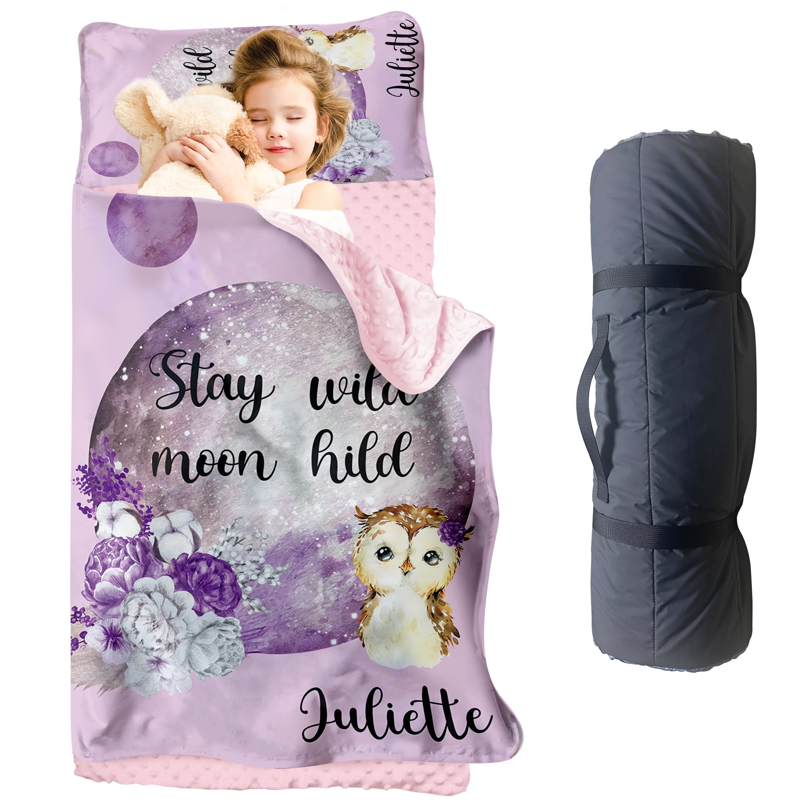KAINSY Toddler Nap Mat, Personalized Name Owl Series Nap Mats for ...