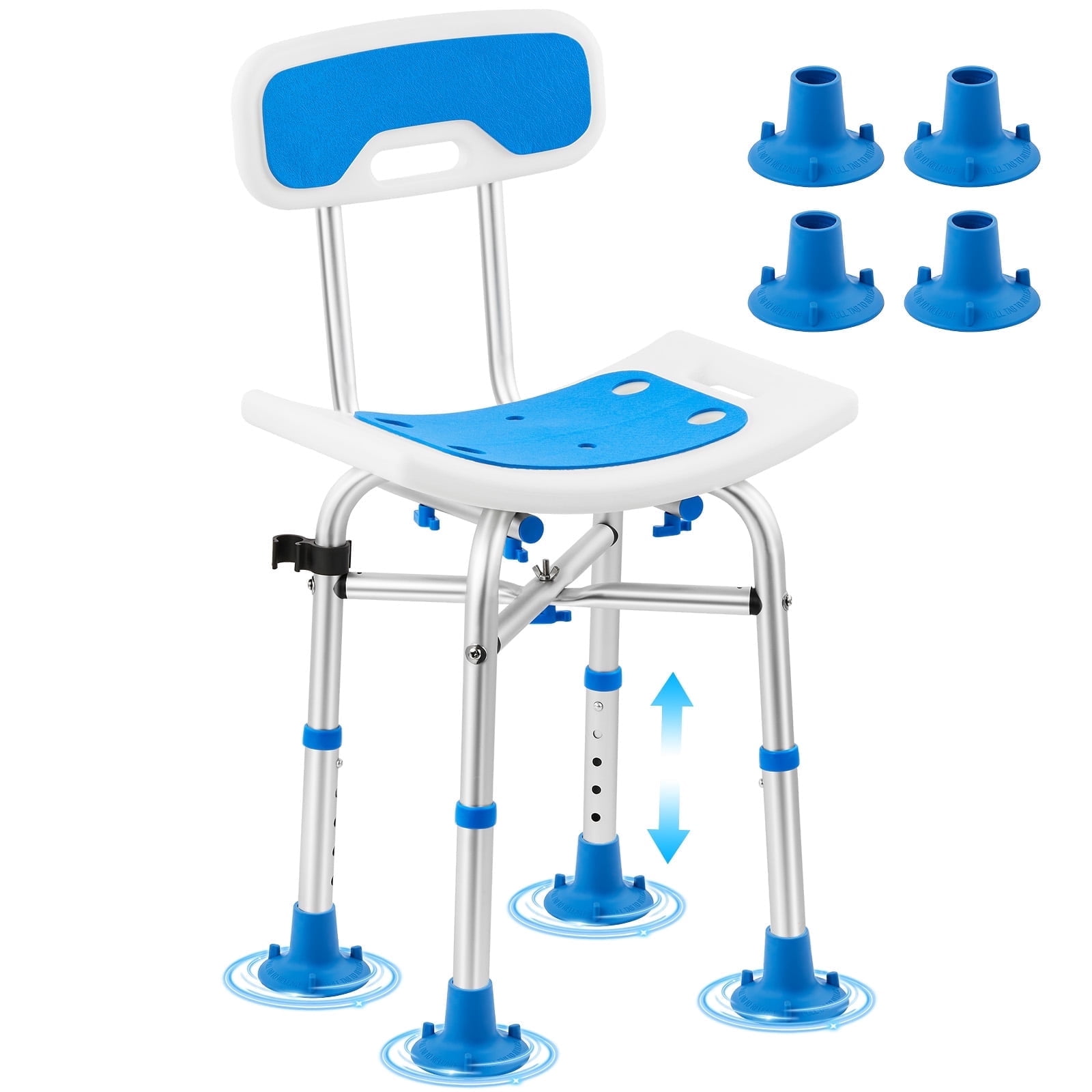 KAIPARA Shower Chair for Inside Shower with Back, Upgraded Supports up ...