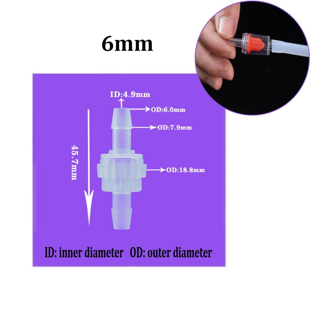 KAIRUITE 3mm to 12mm Plastic White Check Valve Way Non-return Valve Oil ...
