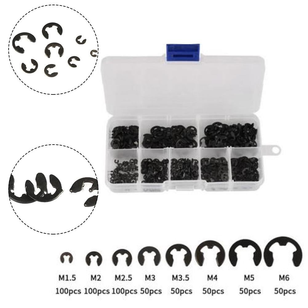 KAIRUITE 550X Assorted M1.5 - M6 Stainless E Clips C Circlip Kit ...