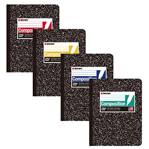 KAISA Composition Notebooks 100Sheets Comp Book, College Ruled, 9.75x7 ...