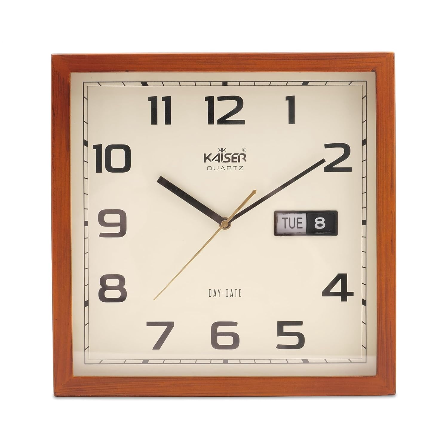 KAISER 125 Inch Quartz Wall Clock Square Analog Clock with Day Date ...