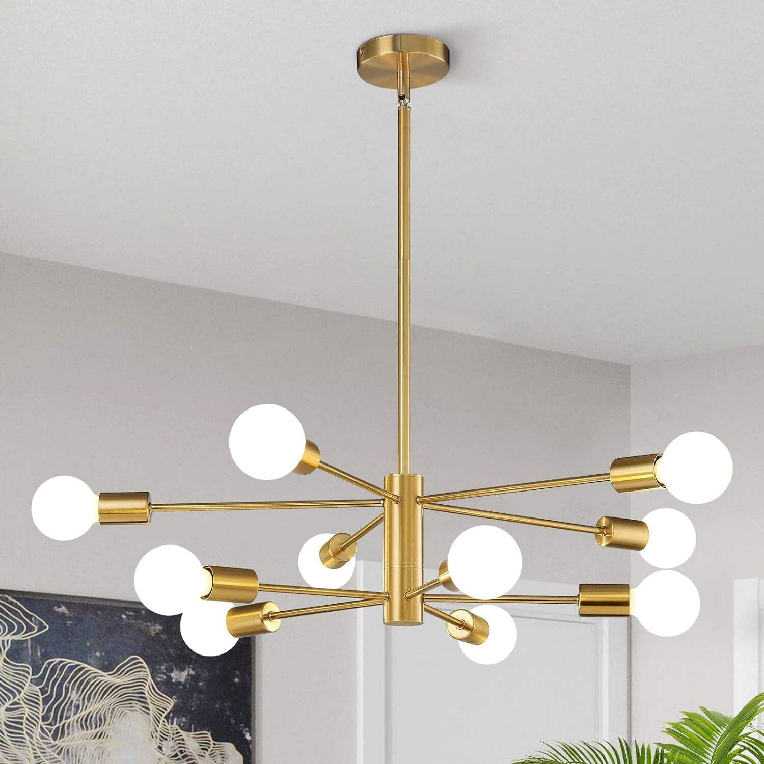 KAISITE Modern Sputnik Chandelier - 8-Light Ceiling Light Fixture ...