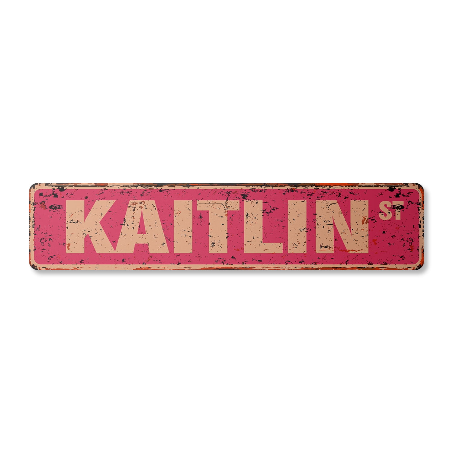 KAITLIN Vintage Plastic Street Sign Childrens Name Room Sign | Indoor ...