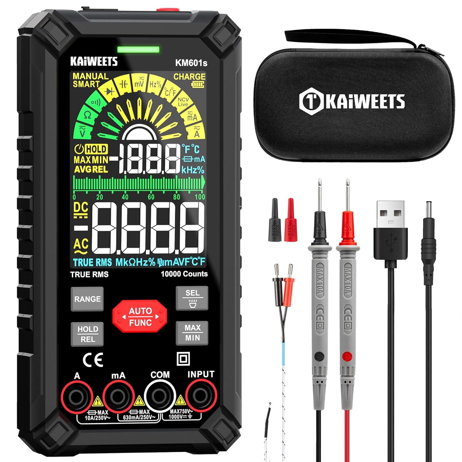 KAIWEETS Digital Multimeter 10000 Counts TRMS Auto Ranging ...