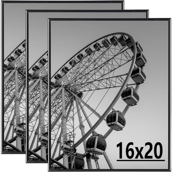KAIWIN 3 Pack Poster Frames 16x20 Plastic Picture Frame for Horizontal ...