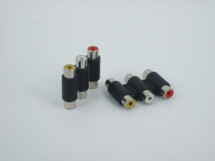 KAIXUDA USA 3-Way RCA Splitter Adapter, Female to Female Triple Coupler ...
