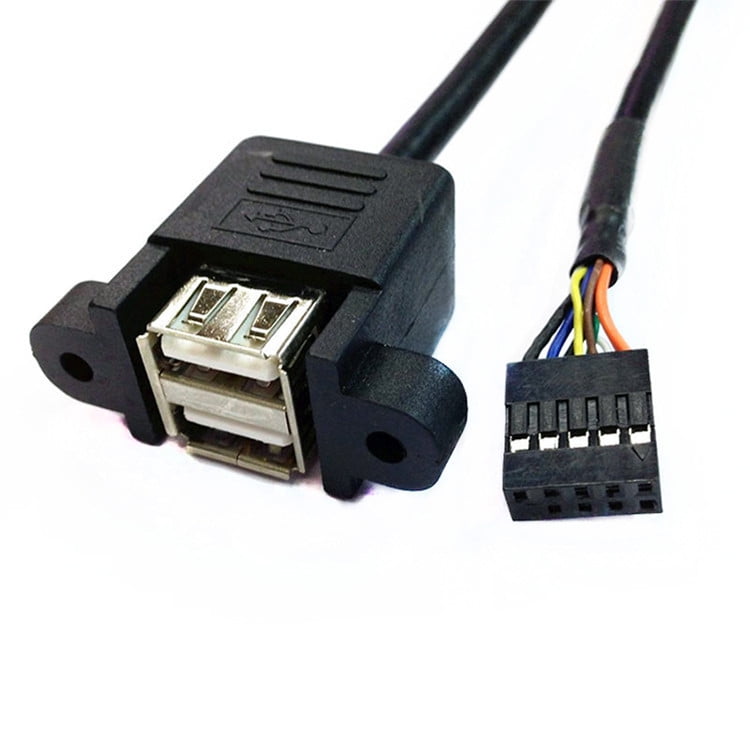 KAIXUDA USA USB 2.0 Dual-Port 9-Pin DuPont Internal Baffle Cable with ...