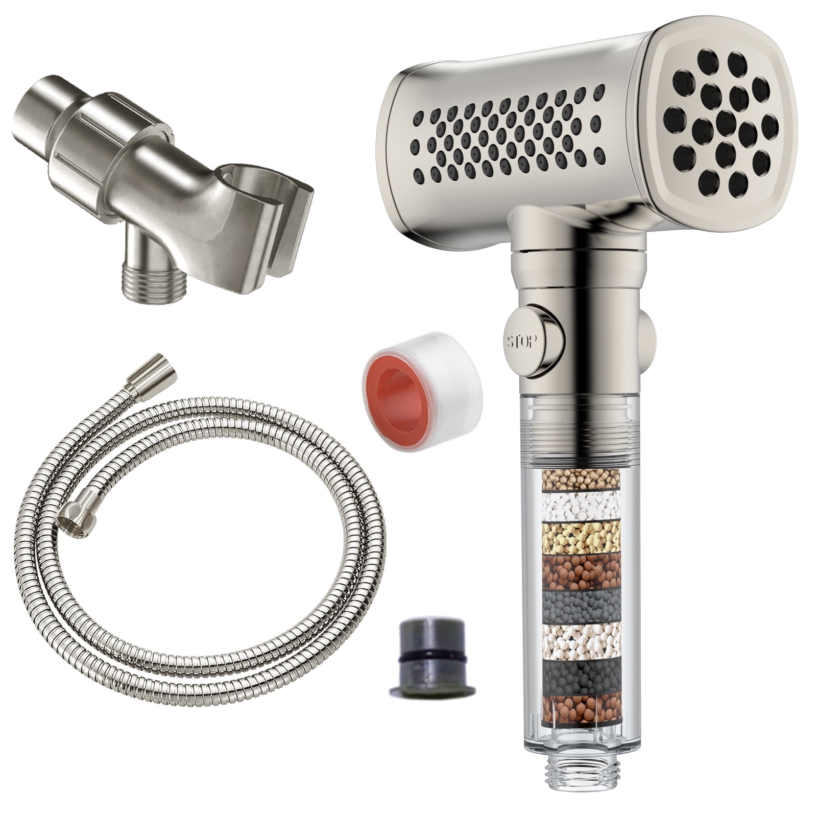 KAIYING Hammer Shaped High Pressure Shower Heads with Hose, 4 Spray ...