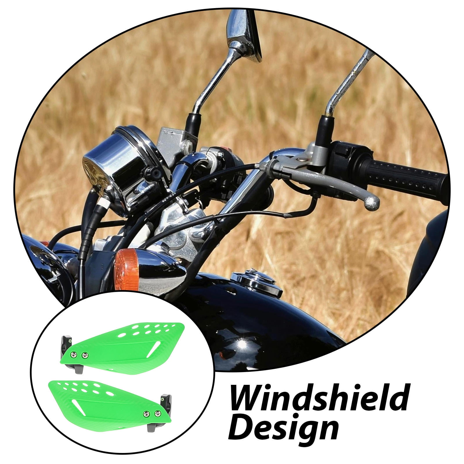 KAJNBN 1 Pair Green PP Motorcycle Guards With Horn Shape For Crash And ...