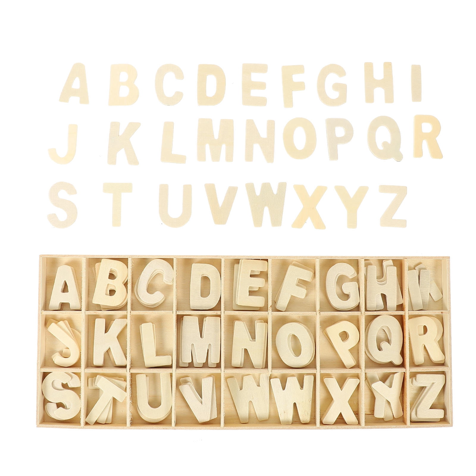 KAJNBN 1 Set 130Pcs Wooden Alphabet Slices for Kids Unfinished Wood ...
