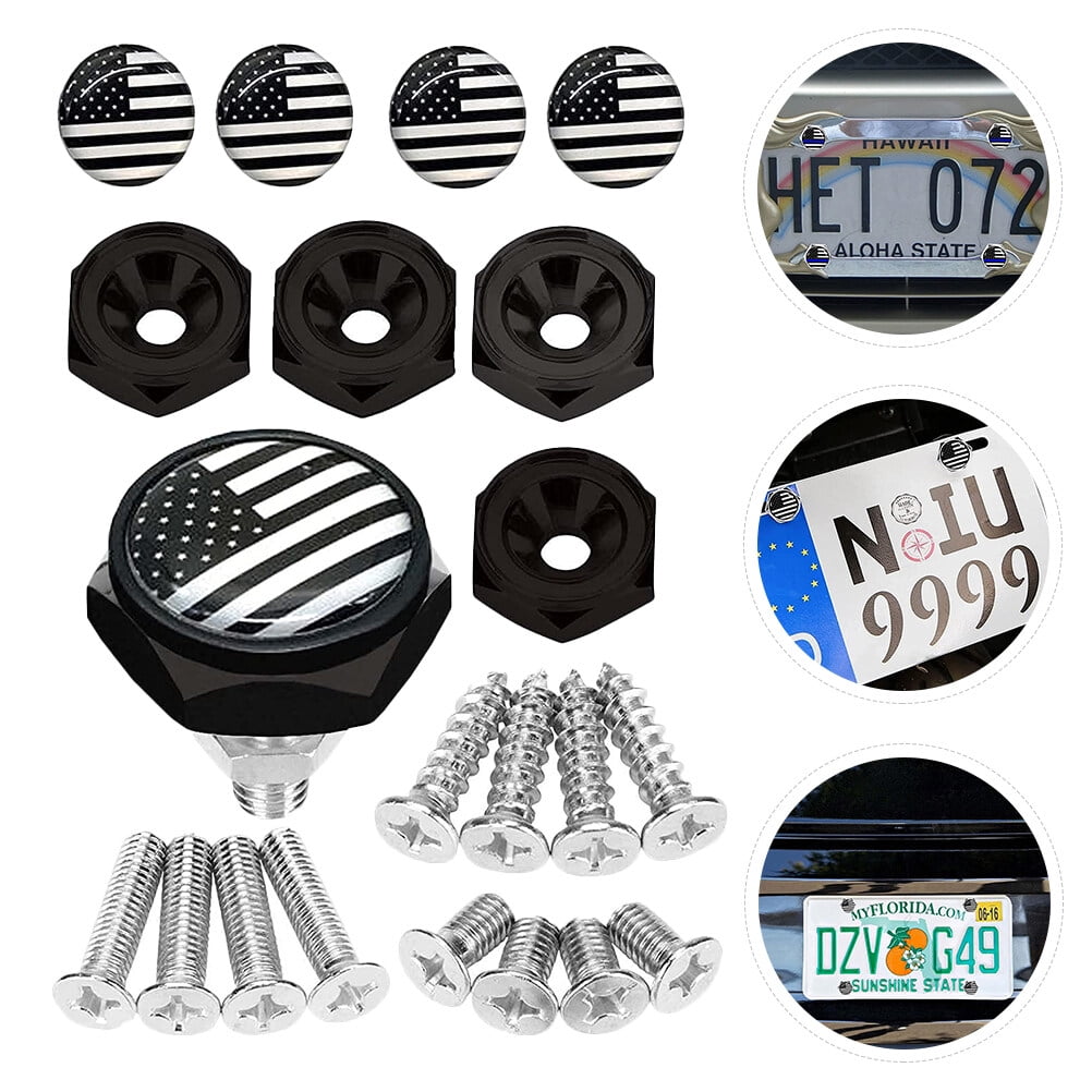 KAJNBN 1 Set Car License Plate Fastener for General Use with American ...
