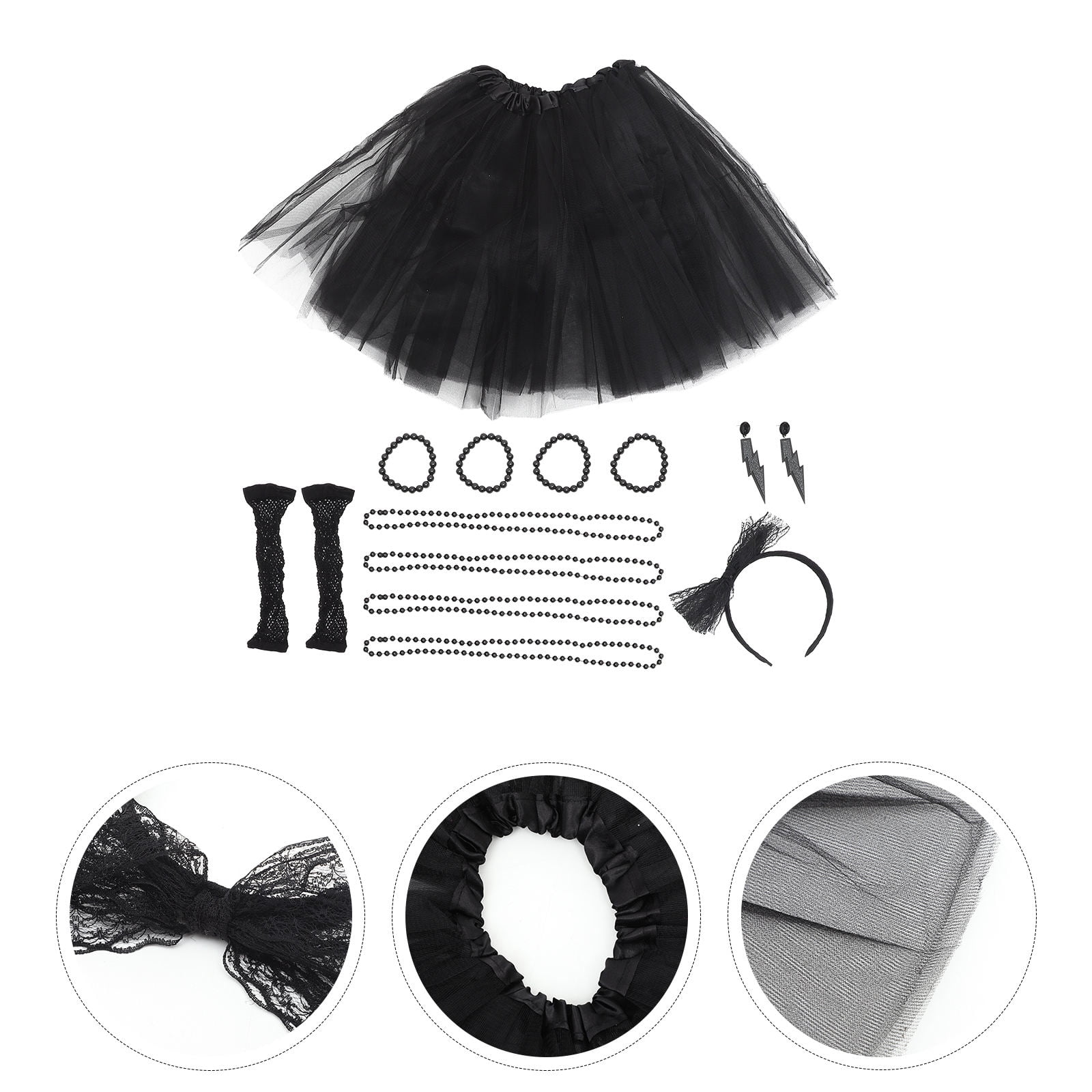 KAJNBN 1 Set Fancy Dress Accessories Set Neon Glow Polyester Party ...