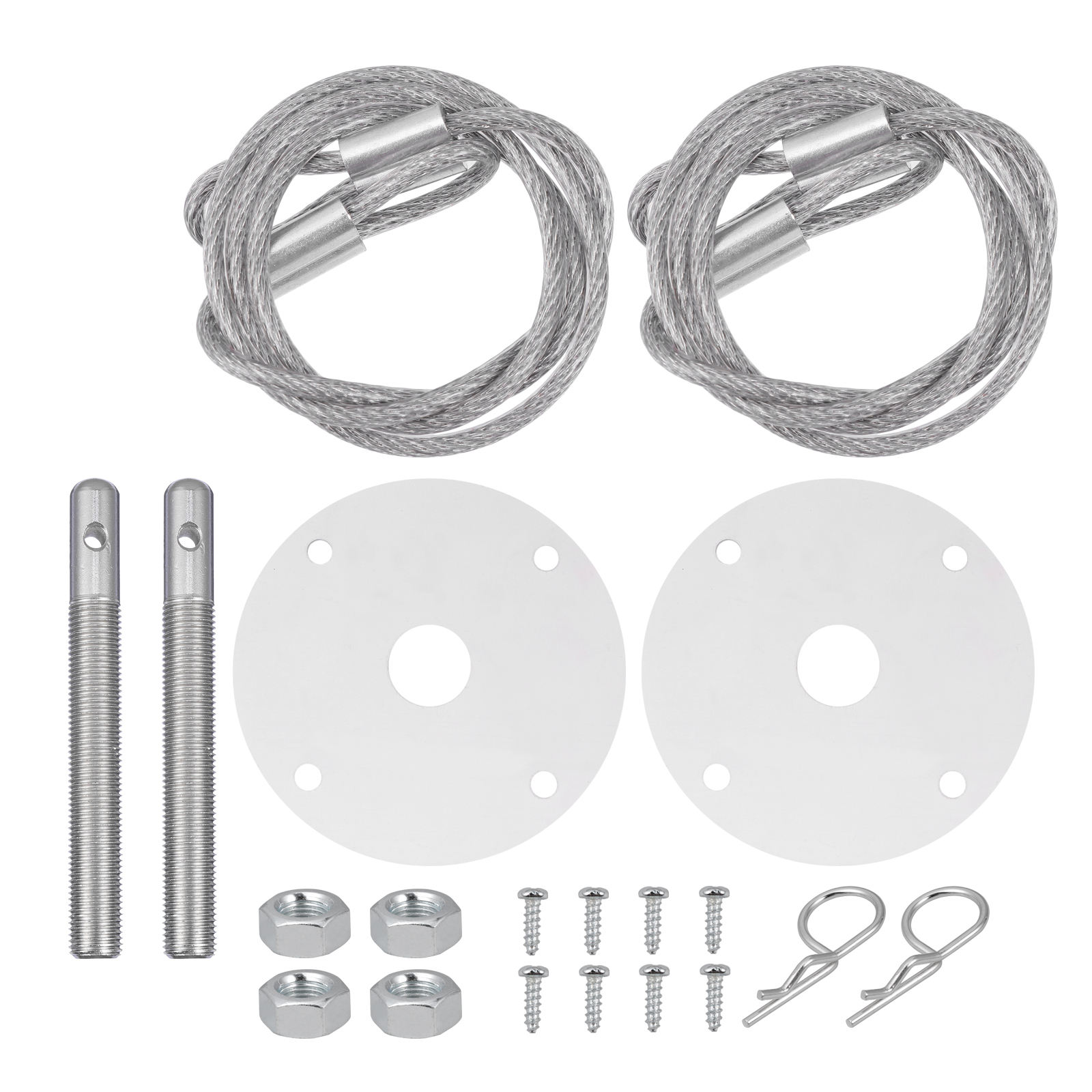 KAJNBN 1 Set Silver Aluminum Alloy Hook Pin Lock Kit for Car Hood ...