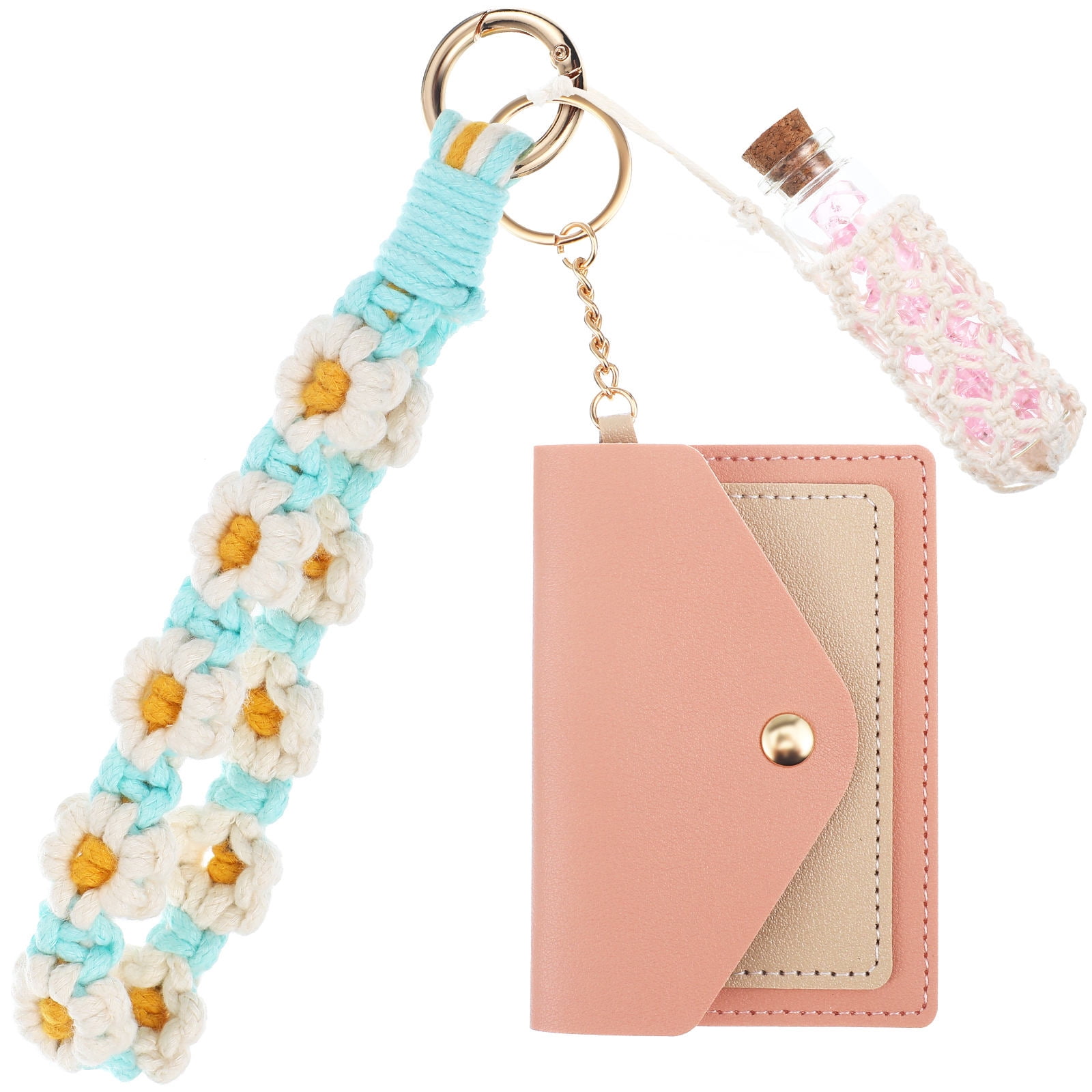 KAJNBN 1 Set Wallet Women Keychain with Daisy Shape and Card Holder for ...