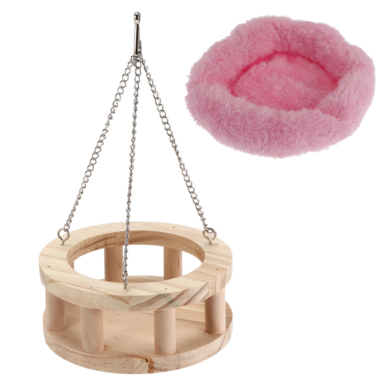 KAJNBN 1 Set Wooden Hanging Nest Metal Chains Comfortable Hamster Bed ...