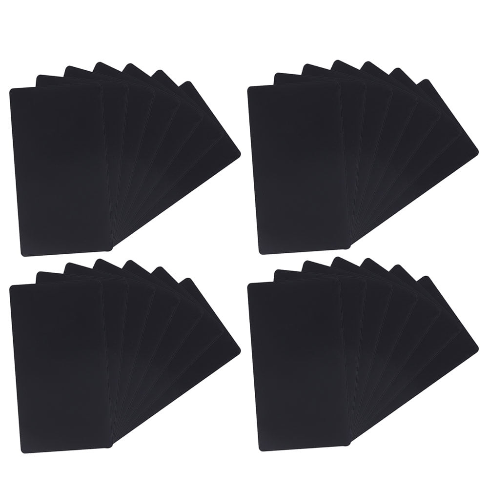 KAJNBN 100Pcs Black Rectangular Aluminium Business Card for Company Use ...