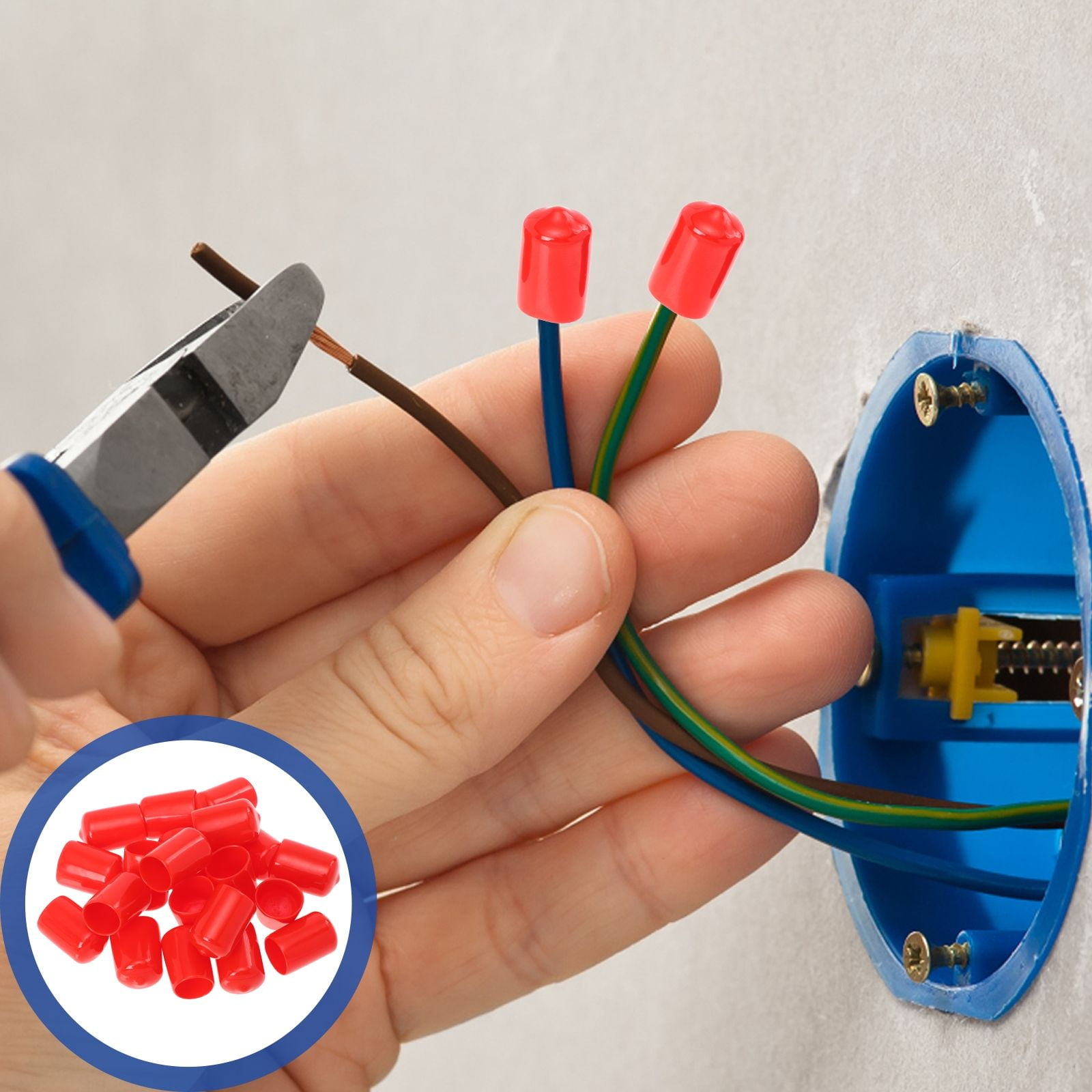 KAJNBN 100Pcs Flexible Screw Thread Protector Caps Round Red Color for ...