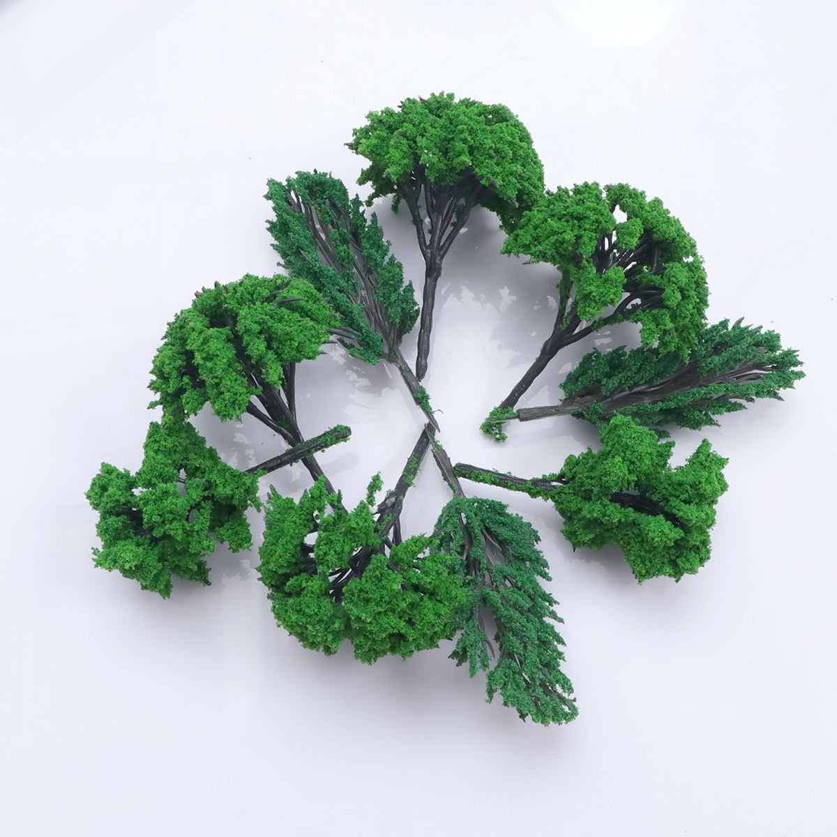KAJNBN 100Pcs Miniature Tree Model Plastic Green For Park Scenery Model ...