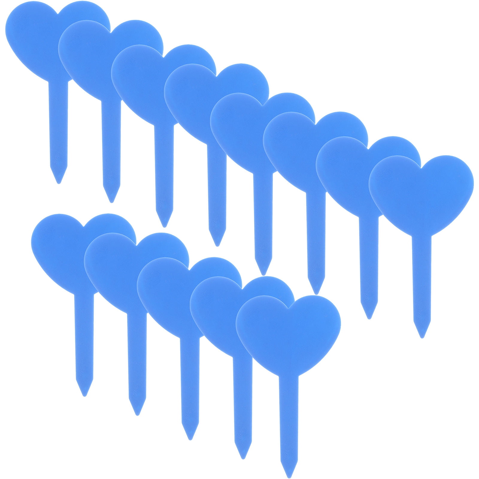 KAJNBN 100Set Blue Heart-Shaped Plant Tags for Small Garden Markers and ...