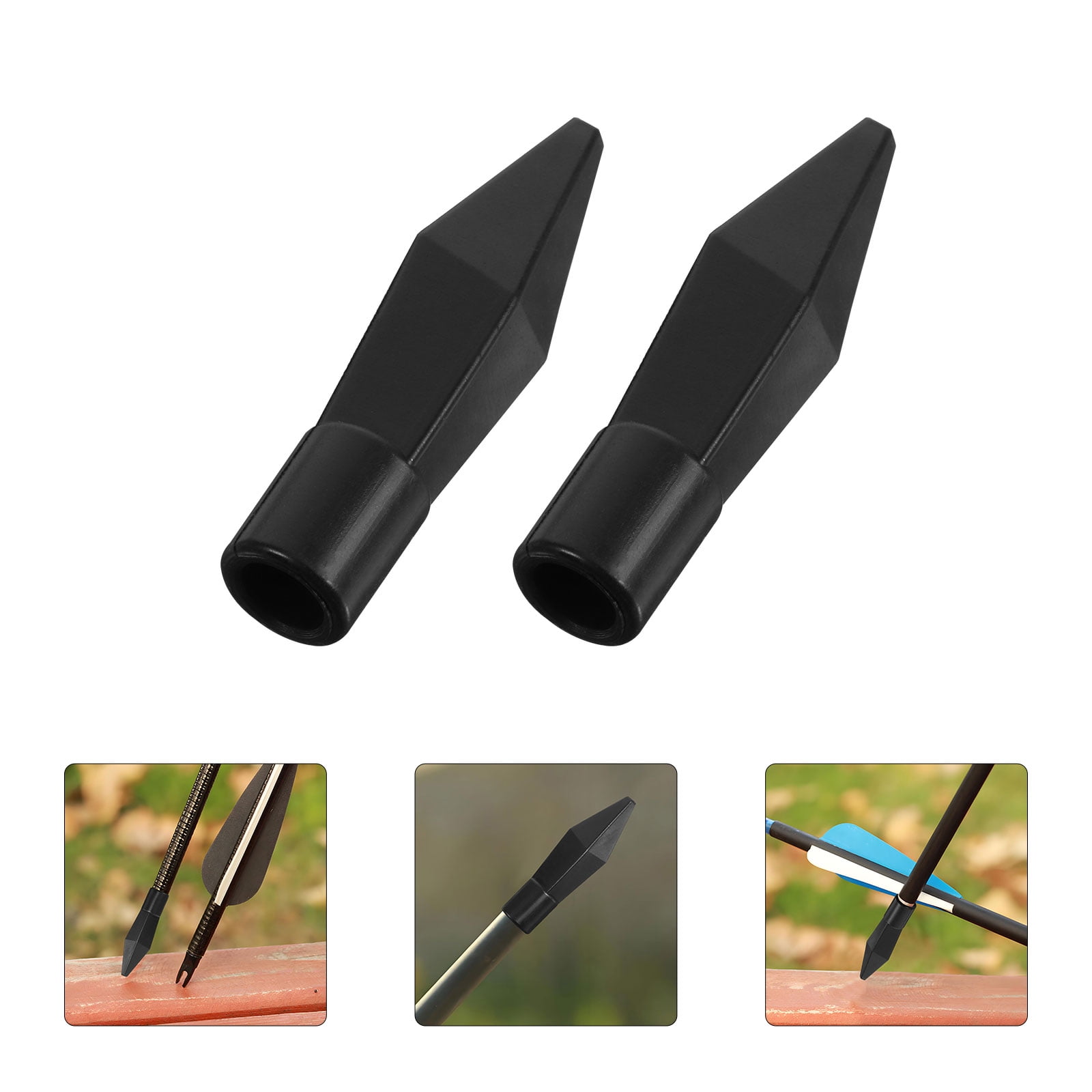 KAJNBN 10Pcs Black Rubber Arrow Tips for Outdoor Activities Archery ...