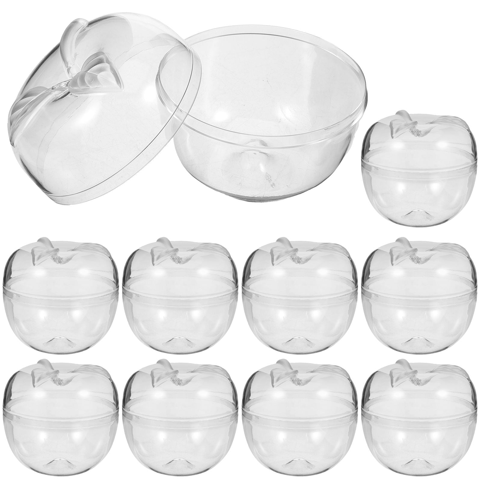 KAJNBN 10Pcs Classic Apple Design Candy Storage Boxes Transparent ...