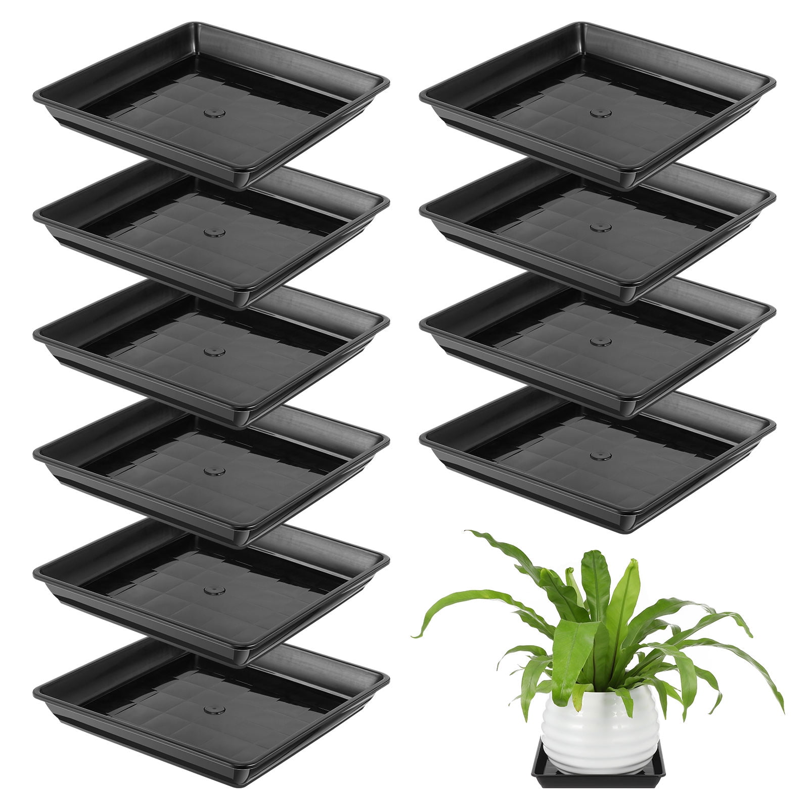 KAJNBN 10Pcs Resin Planter Tray Square for Bonsai Trees and Indoor Use ...