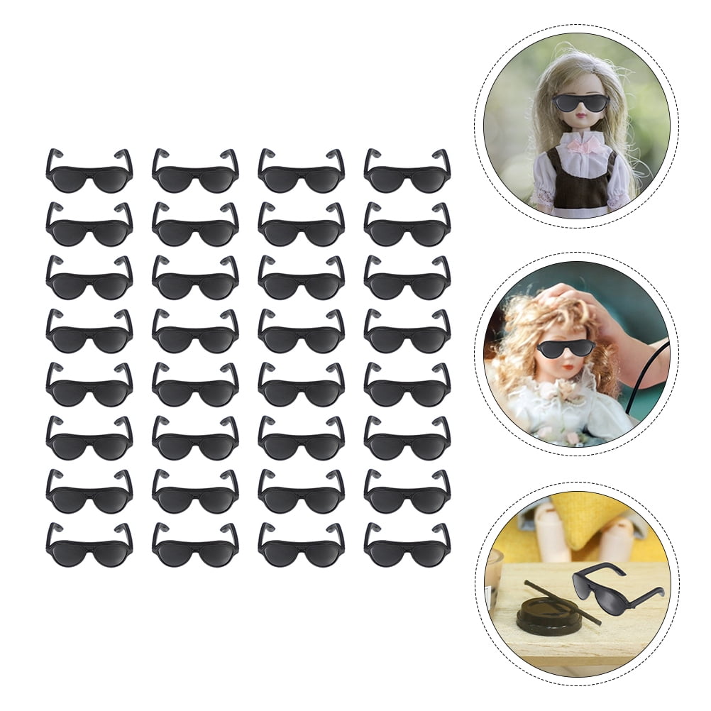 KAJNBN 120Pcs Mini Sunglasses Black Plastic Tiny Sunglasses For Dolls ...