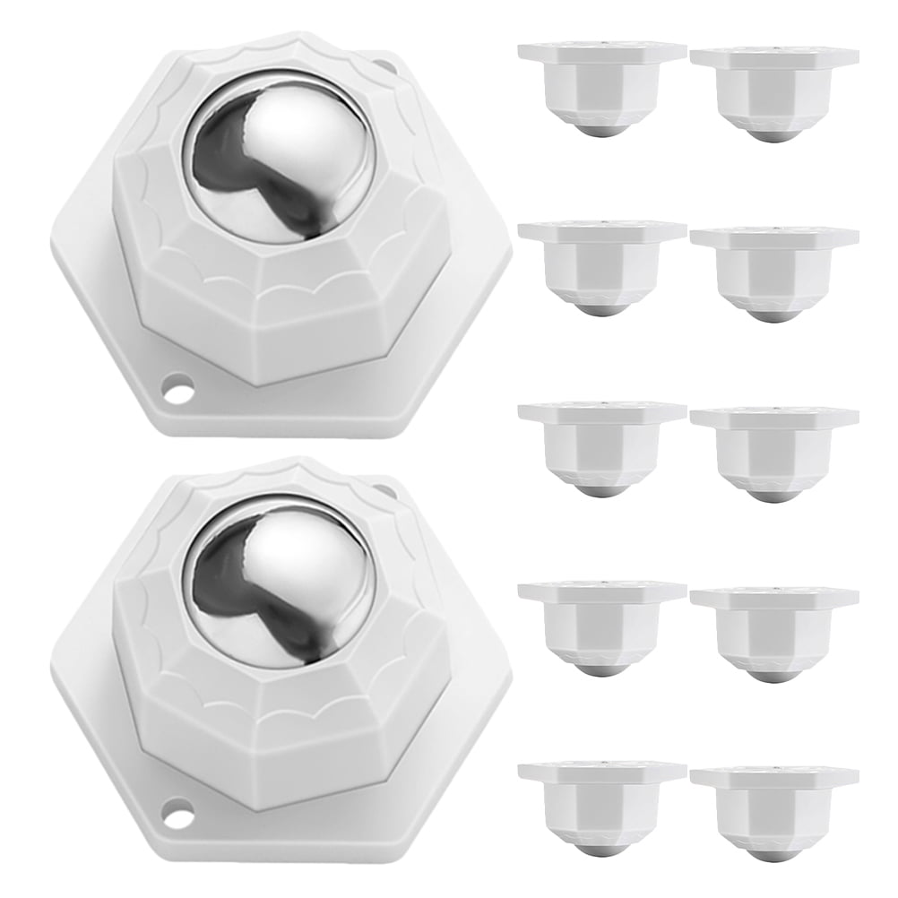 KAJNBN 12Pcs Small Appliance Rollers Caster Wheels White Plastic 360 ...