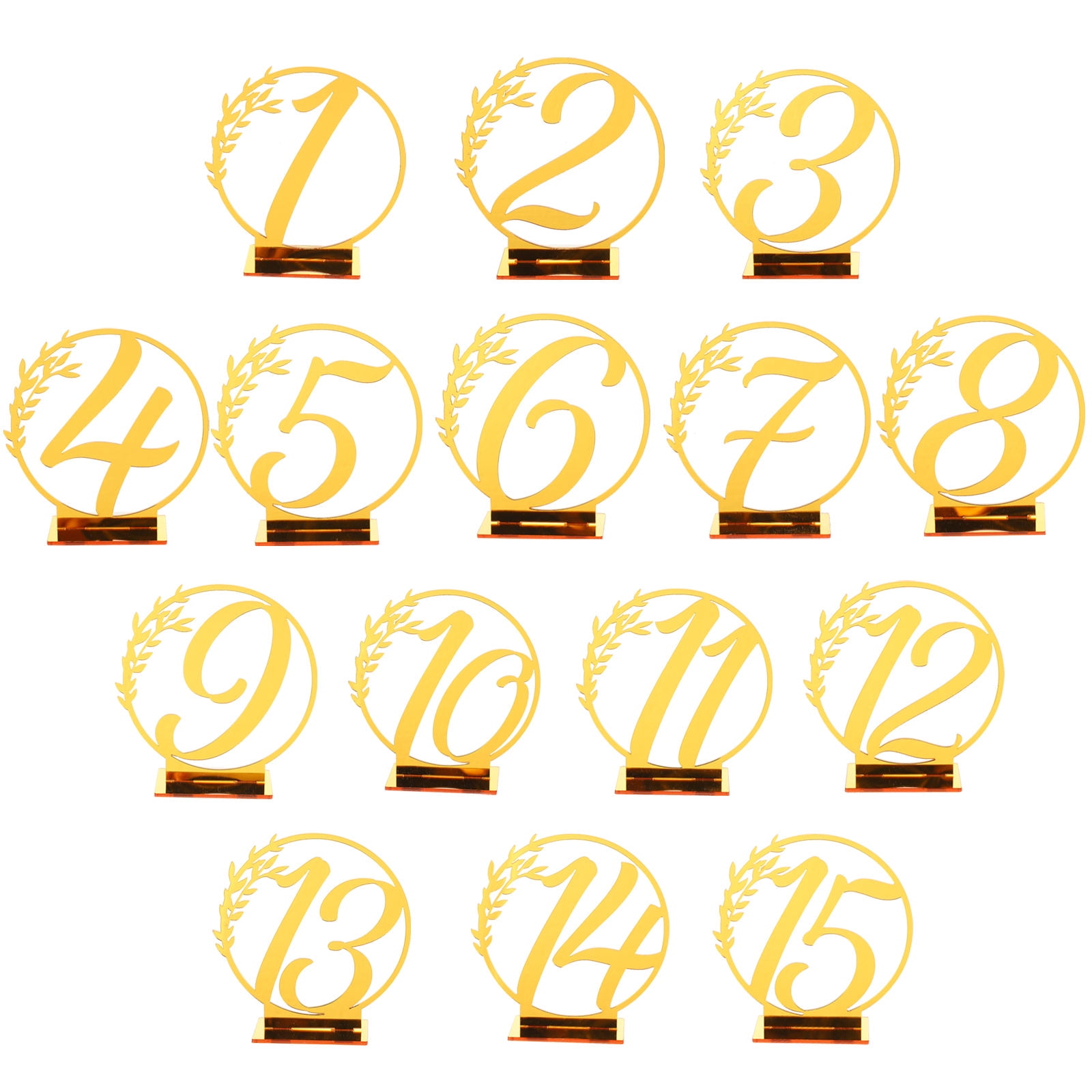 KAJNBN 15Pcs Table Numbers Decor Golden Acrylic Leaf Edge Modern Chic ...